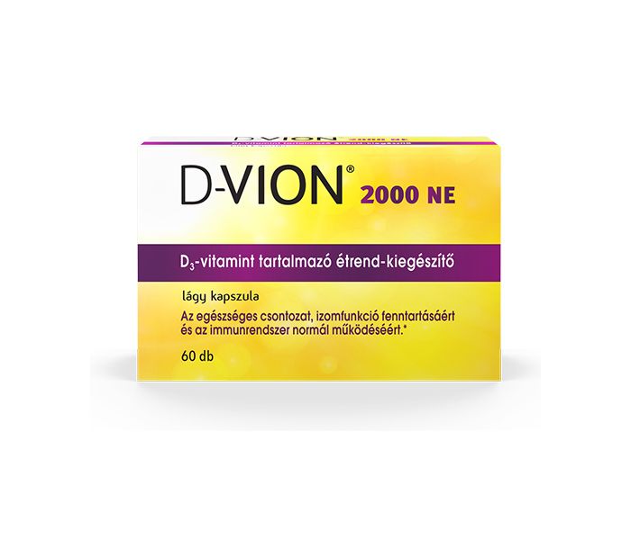 D-Vion 2000 NE D3-vitamint tartalmazó étrend-kiegészítő lágy kapszula ...